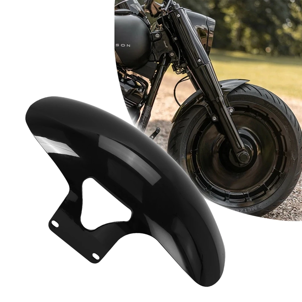 Motorcycle-Gloss-Black-Front-Fender-Mudguards-Cover-For-Harley-Softail ...