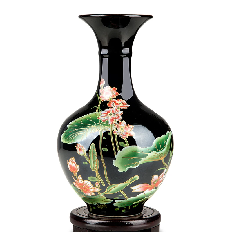 Ceramic-Lotus-Pattern-Vase-for-Modern-Home-Porcelain-Flower-Vases-Blue ...