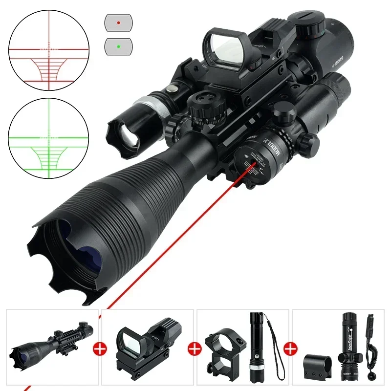 4-16X50EG-Tactical-Reflex-Red-Green-Laser-Hunting-Rifle-Scope-20mm-Rail ...