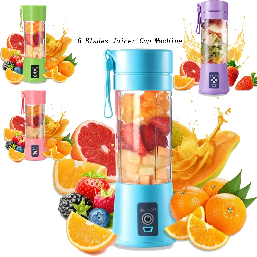 Mini-Electric-Juicer-Portable-6-Blade-Blender-Fruit-Milkshake-USB ...