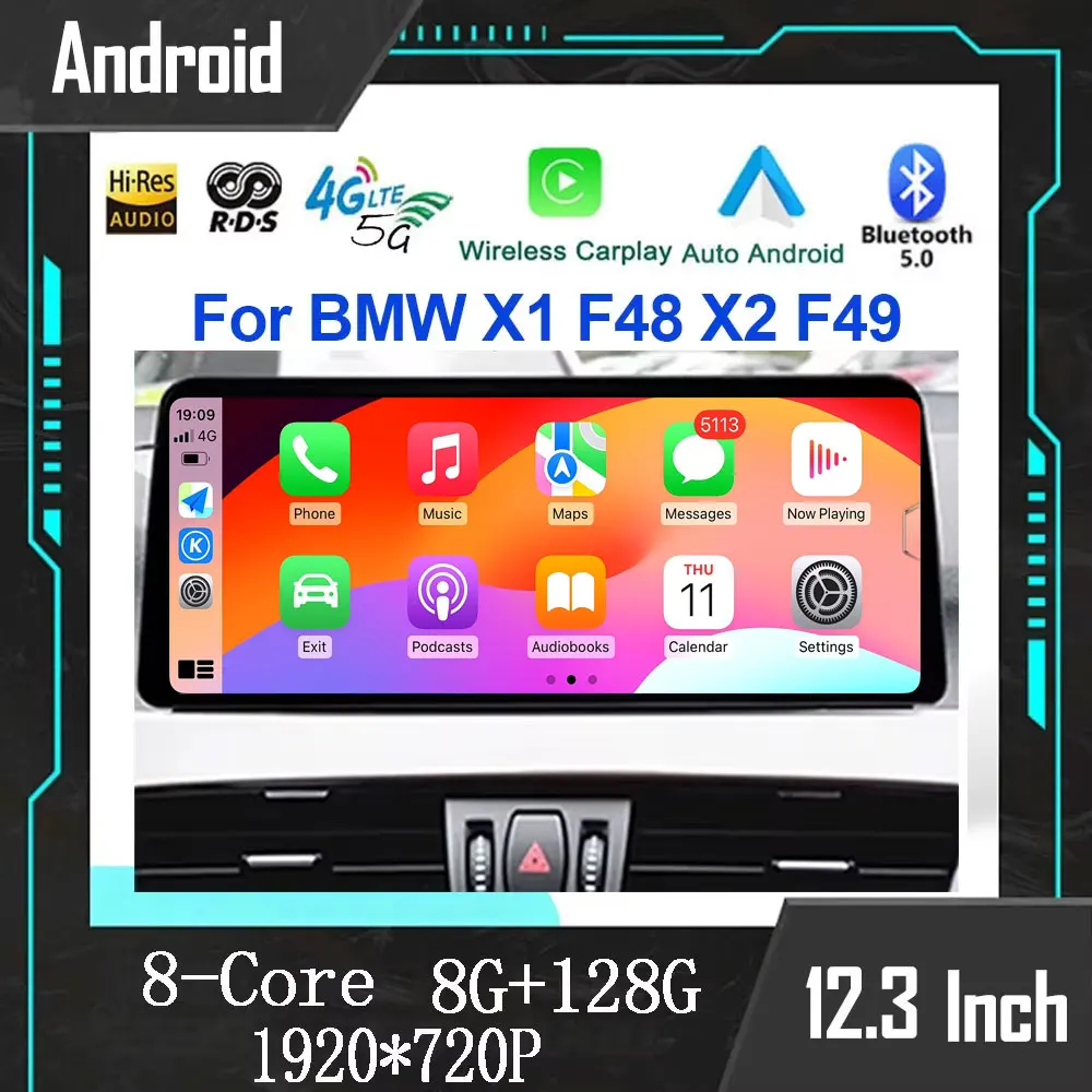 Android-Auto-For-BMW-X1-F48-X2-F49-2016-2017-NBT-EVO-System-2018-2020 ...