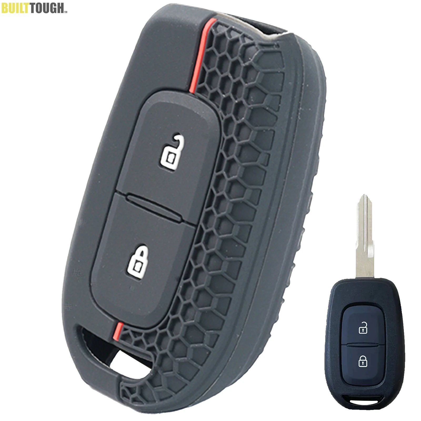 2-Button-Silicone-Key-Ring-Case-Cover-Shell-Holder-For-Renault-Clio ...