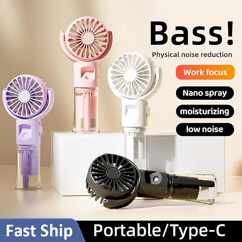 Handheld-Fan-Misting-Hand-Held-Fan-Rechargeable-Battery-Operated ...