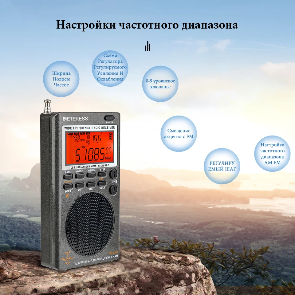 Retekess TR110 радиоприёмник радио все волны SSB на коротких волнах ...