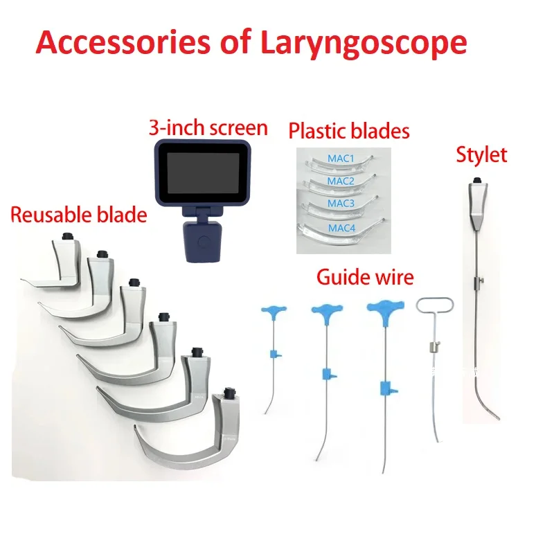 Accessories-for-Video-Laryngoscope-Stainless-Steel-Blades-guide-wire ...