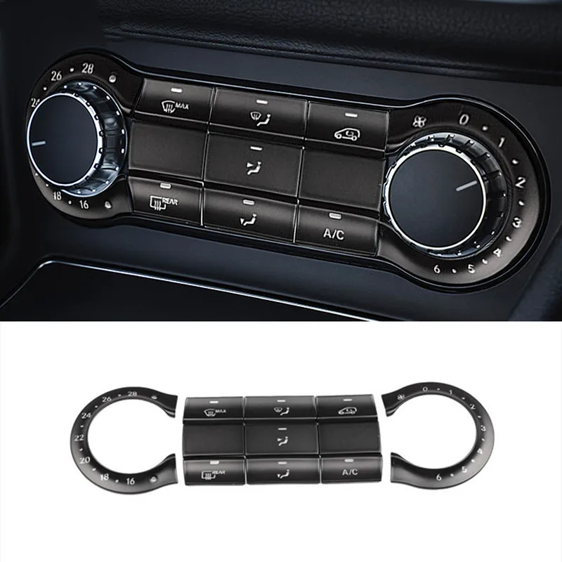 Black Center Console Air Conditioner Buttons Trim Decals Car Styling ...