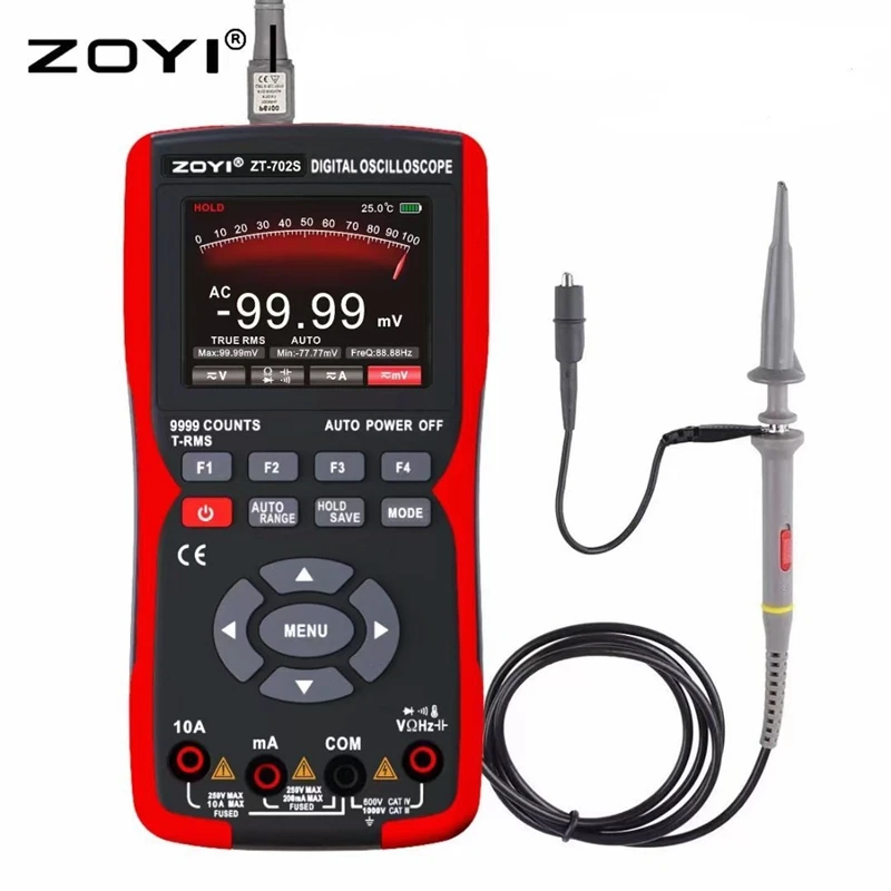 ZOYI ZT702S Digital Multimeter Auto True RMS Tranistor Probe Multimetro Meter 48M/S 10MHZ PC ...