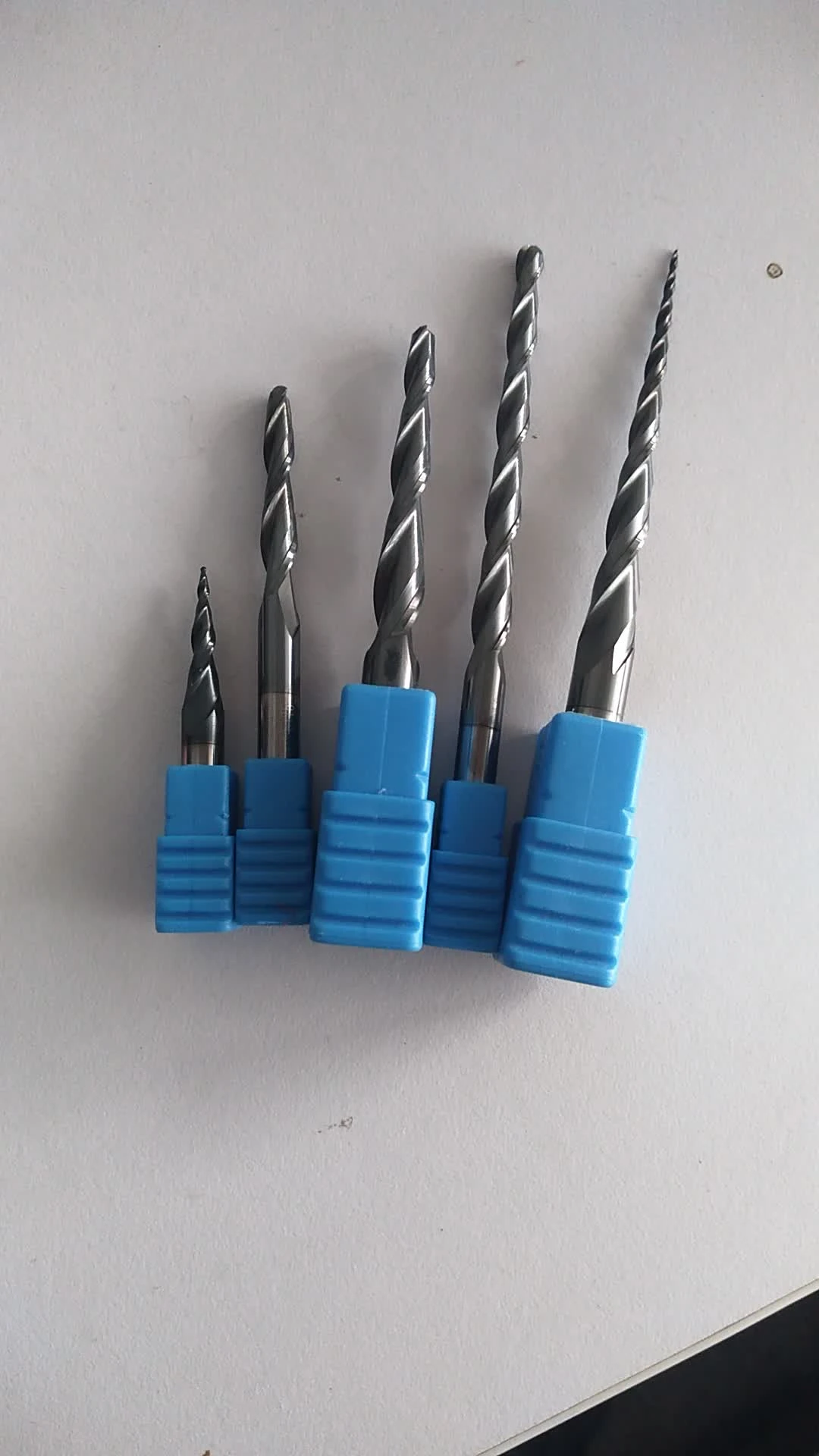 Jerray R0.25/r0.5/r0.75/r1/r1.5/r2 Shank 3.175/4/6/8mm Solid Carbide Tapered Endmills Cnc ...