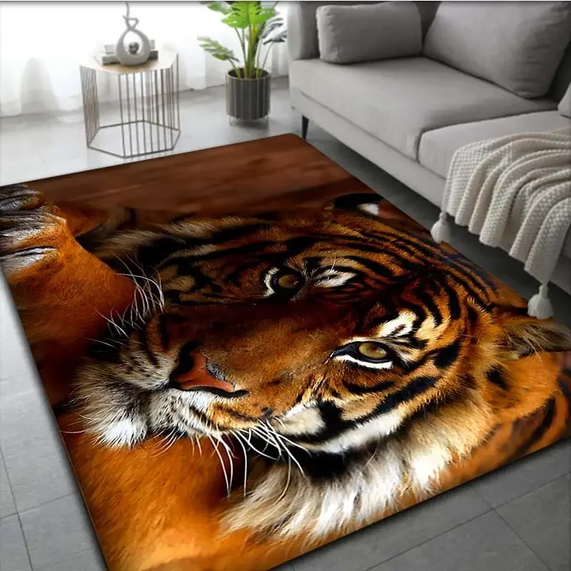 Extra Large Tiger Floor Mat Realistic 3D Tiger Print Mat with Mat for ...