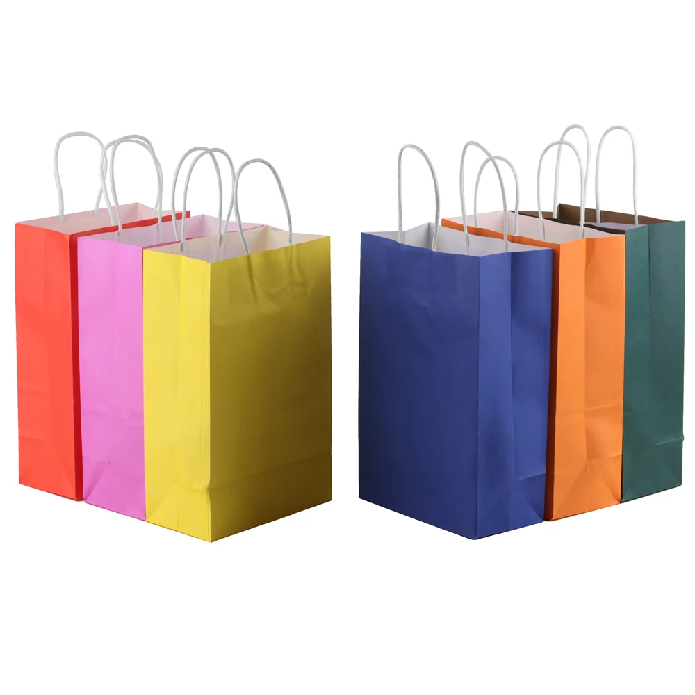 2/5/10pcs Colorful Kraft Paper Bags DIY Multifunction Paper Bag with ...