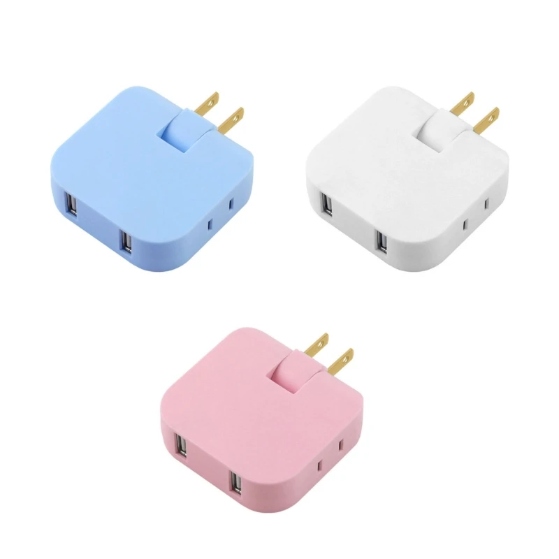 4 in 1 Wall Tag Plug Power Strip with 180 Degree Rotary Flat Pins 2 USB ...