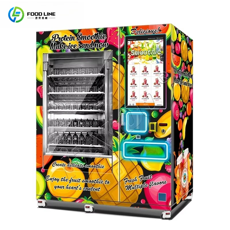 Smoothie Vending Machine Supplier Semi-automatic 24 Hour Frozen-fruit ...