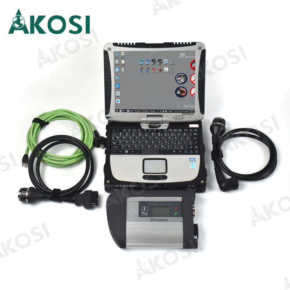 Herramienta de diagnóstico de coche y portátil CF19, 2023 MB star c4 sd ...