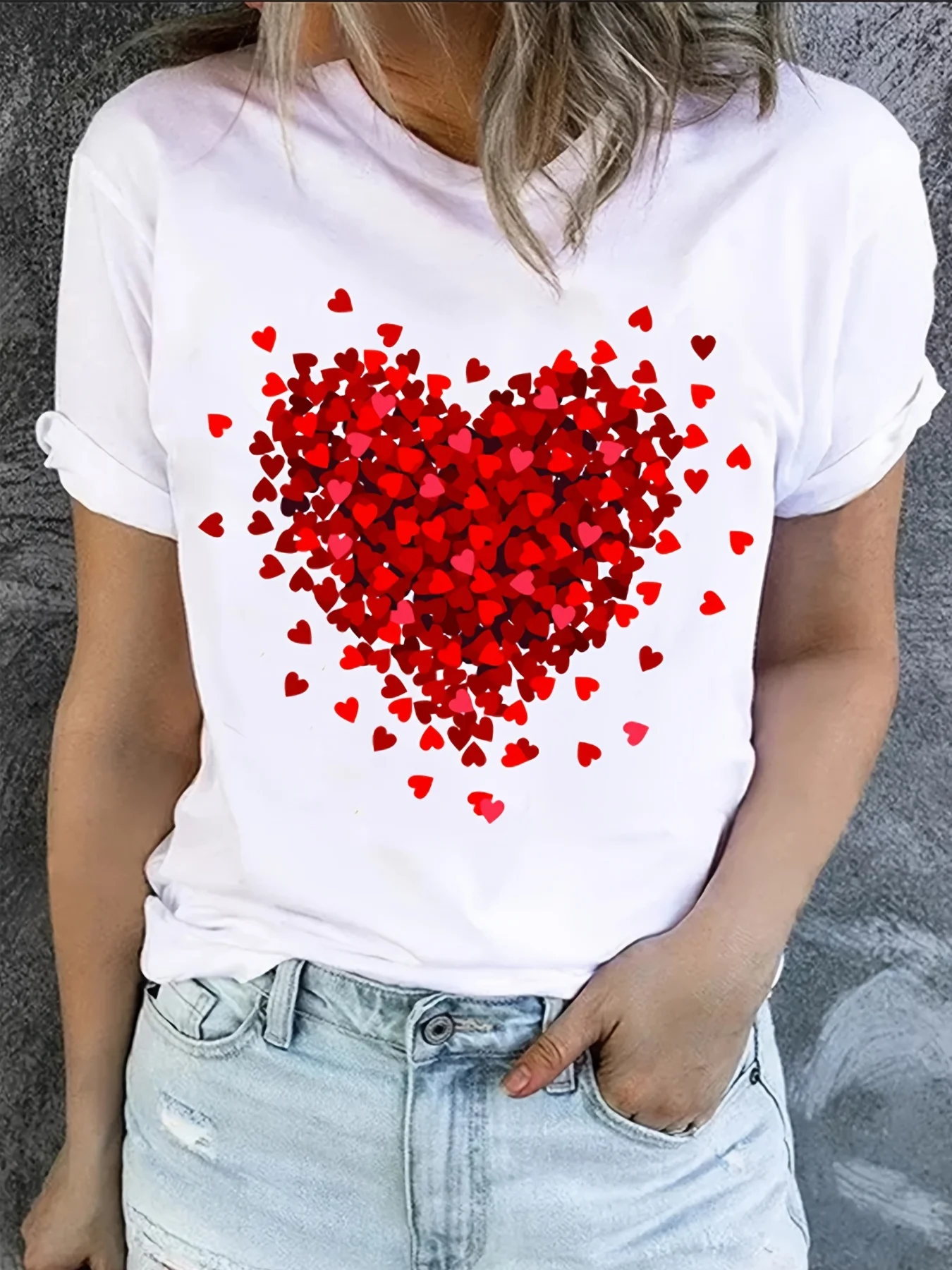 Camiseta-con-estampado-de-coraz-n-para-regalos-del-D-a-de-San-Valent-n ...