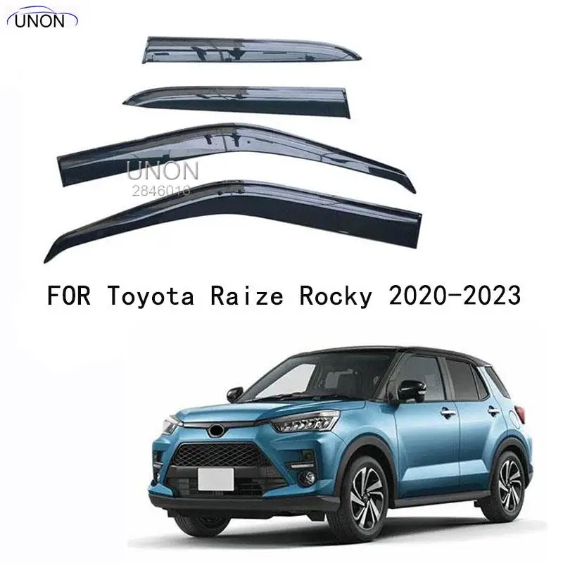 Car Accessories Transparent Black PC Windows Visor For Toyota Raize ...