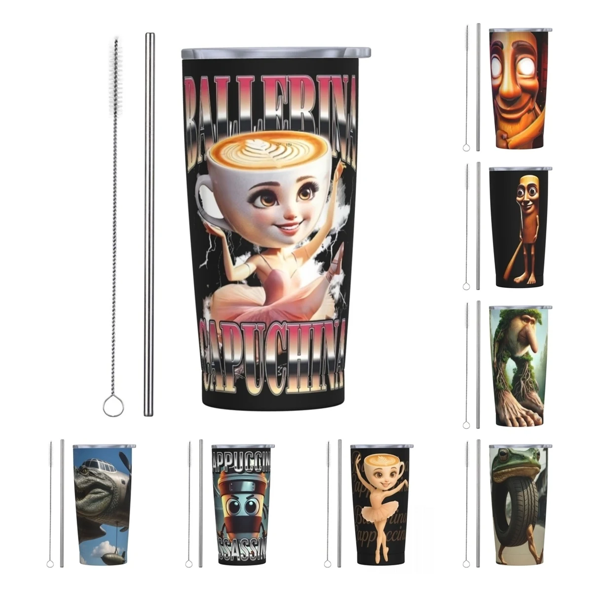 Ballerina Cappuccina Italian Brainrot Meme Tumbler Vacuum Insulated ...