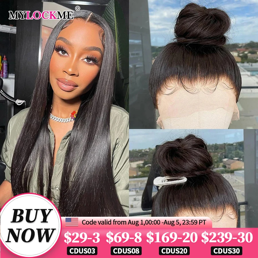 360 Full Lace Wig Human Hair Mylockme Brazilian Natural 100 Human 12a
