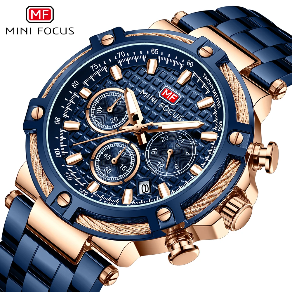 MINI-FOCUS-Sports-Quartz-Watches-for-Men-Multifunction-Three-Dials-Navy ...