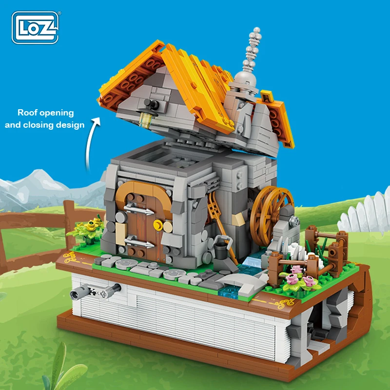 LOZ2023 MINI Village Lamb Farming House Building Blocks Corgi Dog ...