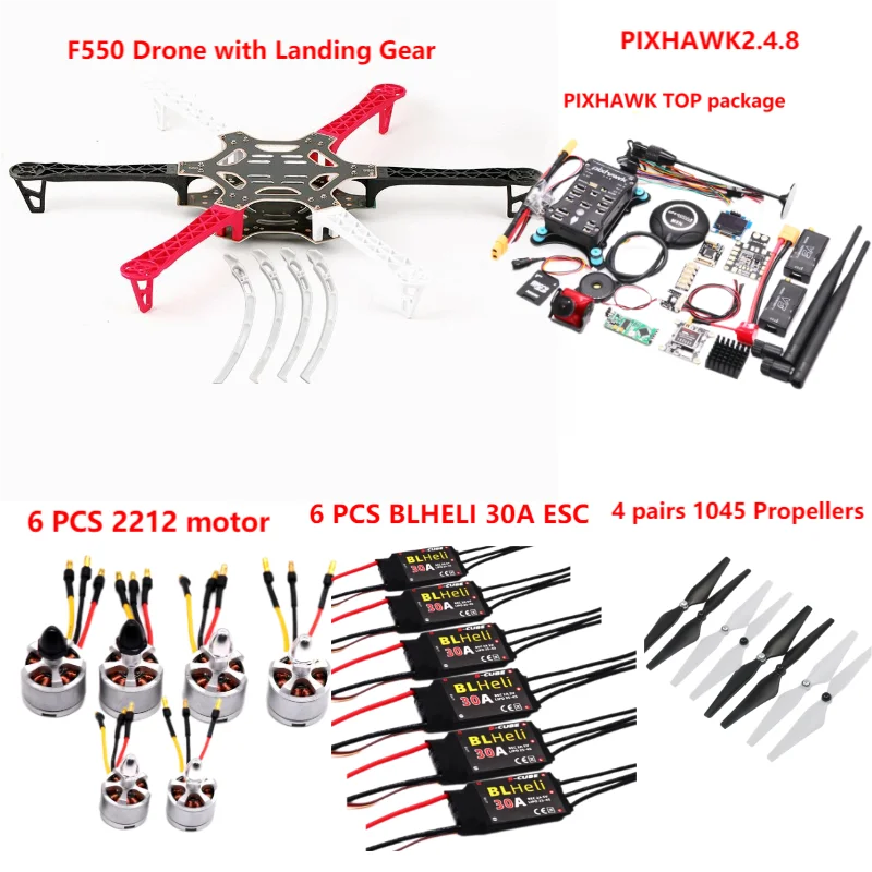 Fiber 550 Hexa Frame Kit PIXHAWK2.4.8 Flight Control Ardupilot 1000MW ...