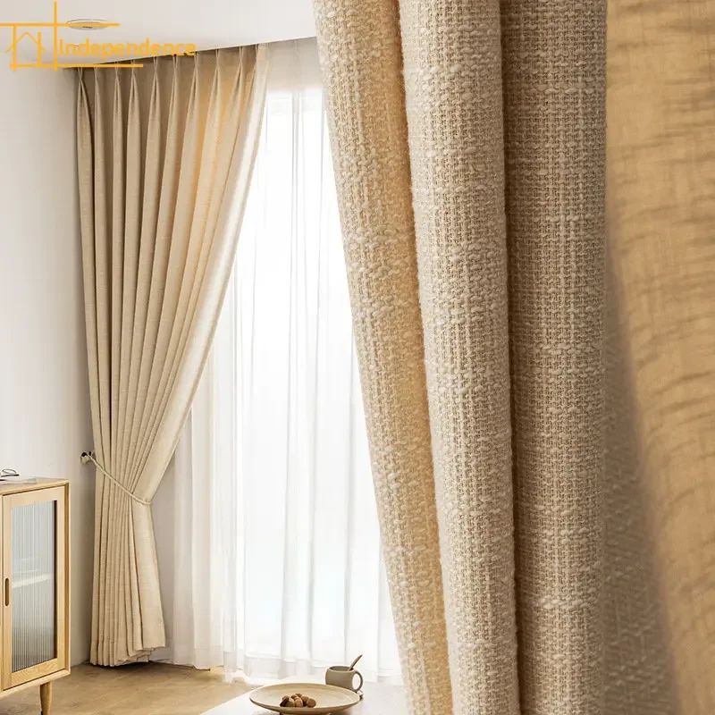 Cream-Curtains-for-Living-Room-Dining-Bedroom-Home-Door-Decoration-Semi ...