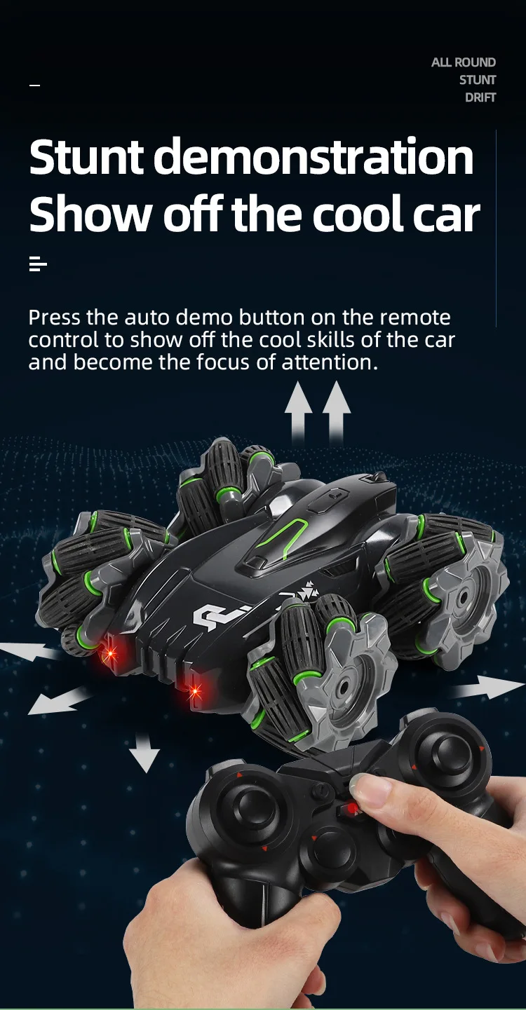 Children's remote control toy car drift cross side driving four-wheel ...