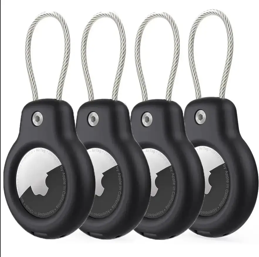 Suporte-seguro-com-Cabo-de-Fio-Air-Tag-Lock-Case-Chaveiro-Chaveiro ...