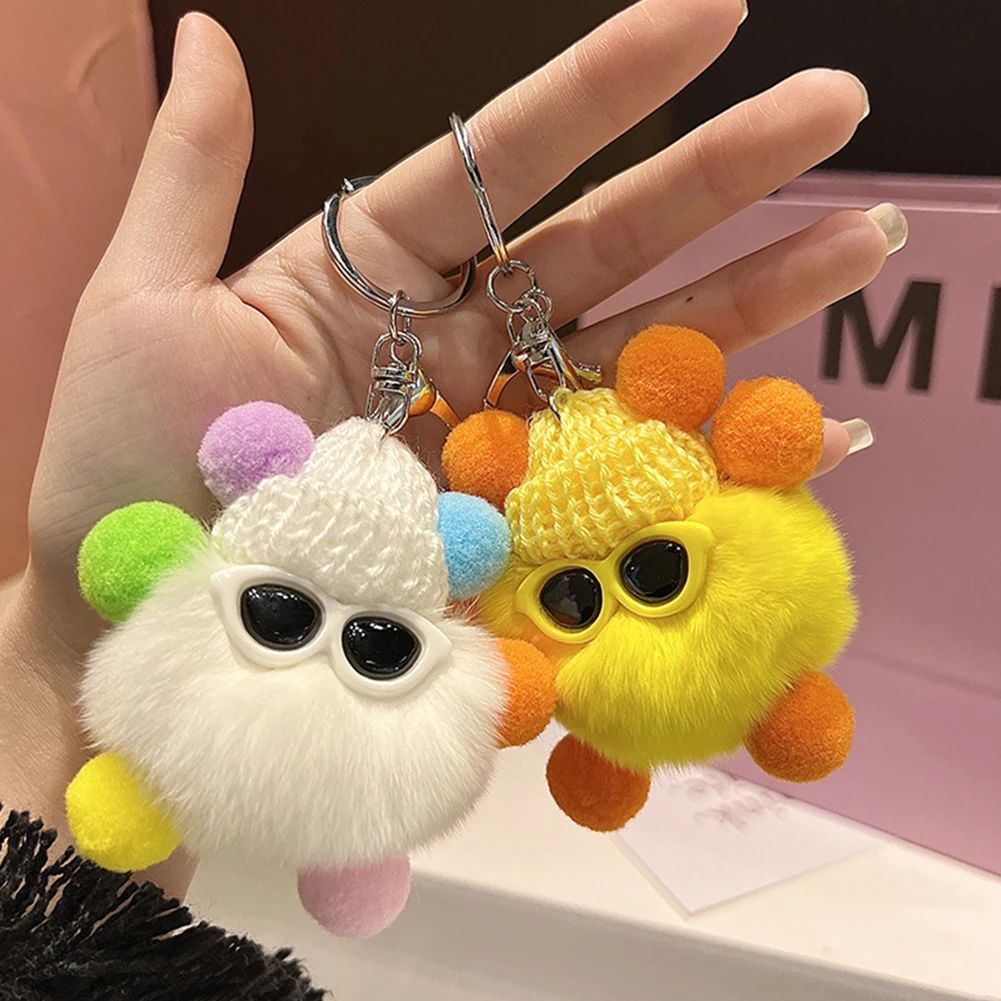 Cute-Soft-Plush-Keyrings-With-Mini-Sunglasses-Personalized-Hanging-Key ...