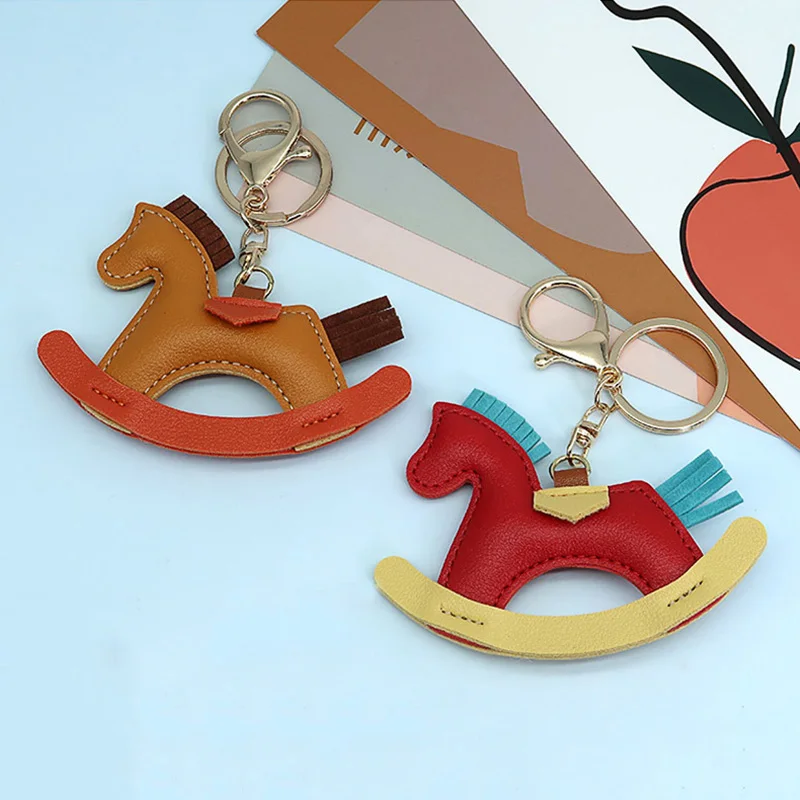 Women-Leather-Charms-Bag-Pendant-KeyChain-Cartoon-Pony-Rocking-Horses ...