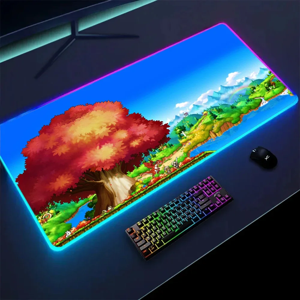 Anime Game M-Maple Story XXL RGB Gaming Mouse Pad HD Print Gamer ...