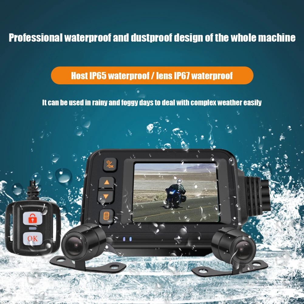 SE30 1080P Motorcycle Dash Cam 2inch Display Front Rear Dual Channel ...