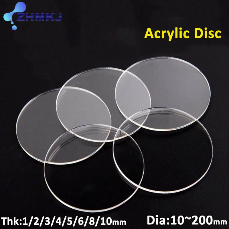 Transparent Acrylic Sheets Perspex Plate Round Disc Clear Board For DIY ...