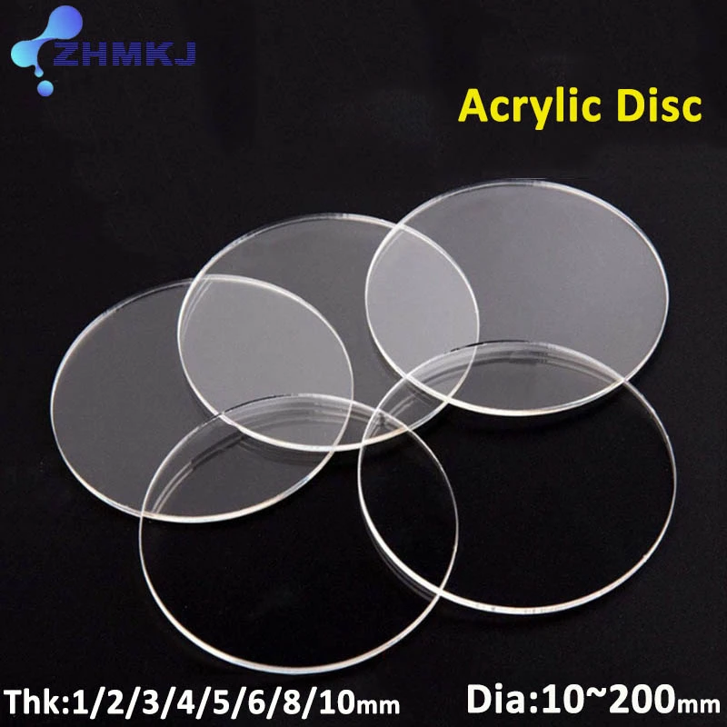 Transparent Acrylic Sheets Perspex Plate Round Disc Clear Board For DIY ...