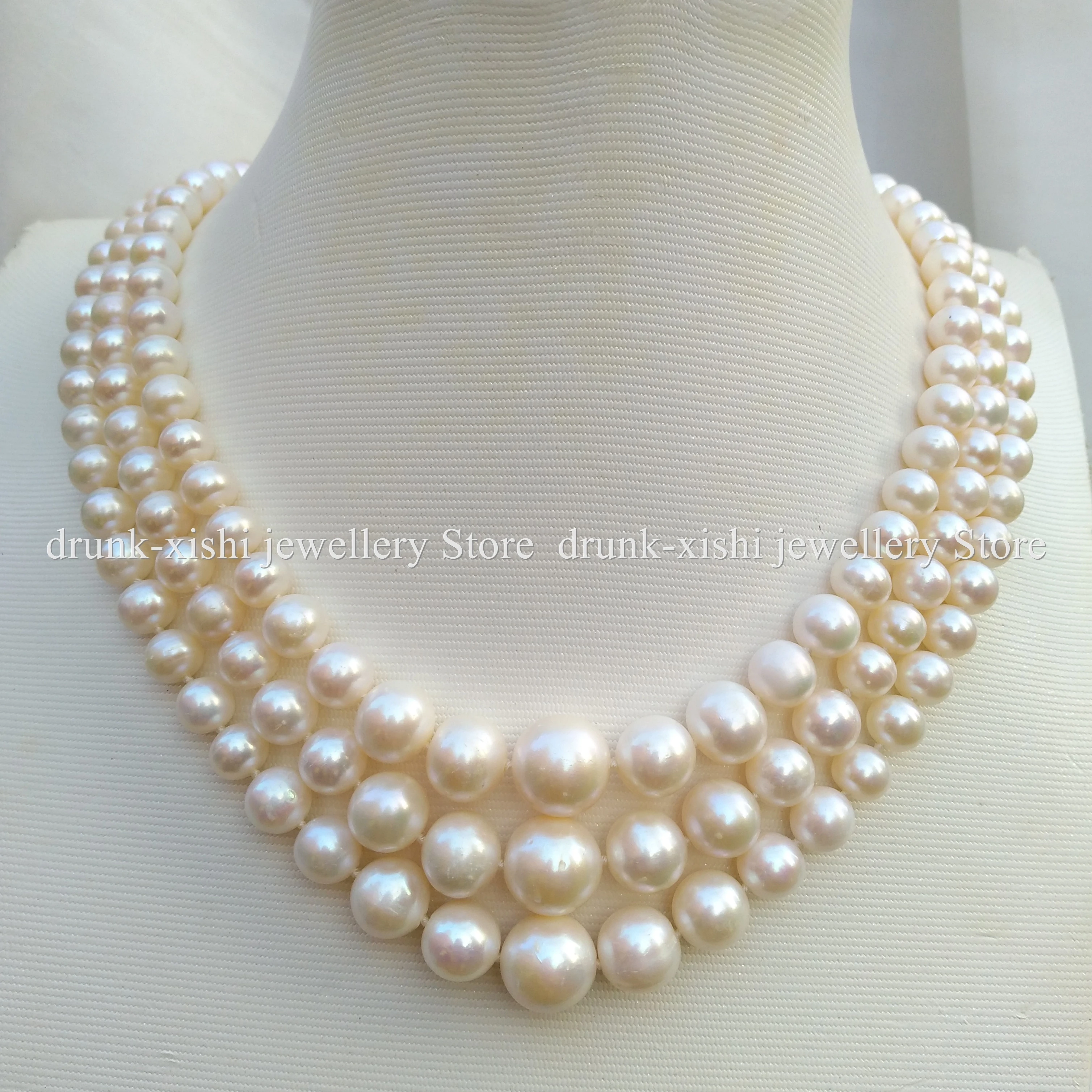 Nature-South-Sea-Triple-Strands-3-Rows-Princess-Real-Pearl-Beads ...