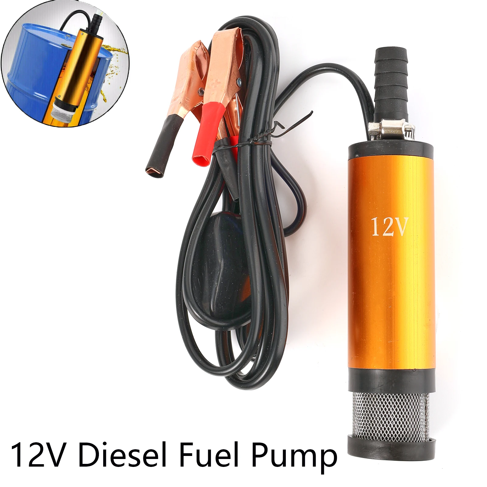 Car 40W Transfer Pump Diesel Fuel Pump 12V 38mm 3A Water Oil Car ...