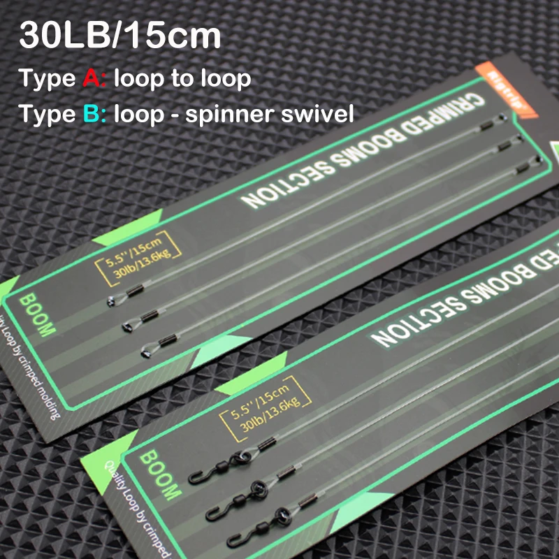 3pcs/pack 15cm/35lb Carp Fishing Line Crimped Booms Section For Carp ...