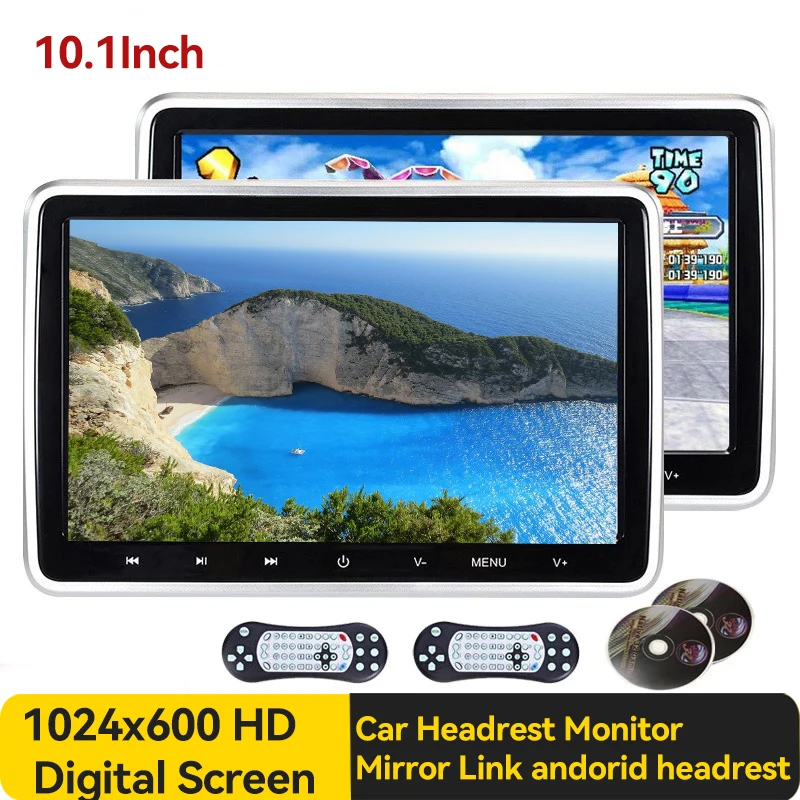 2x-10-1-Inch-Car-DVD-Headrest-Monitor-Video-Player-1024x600-HD-Digital ...