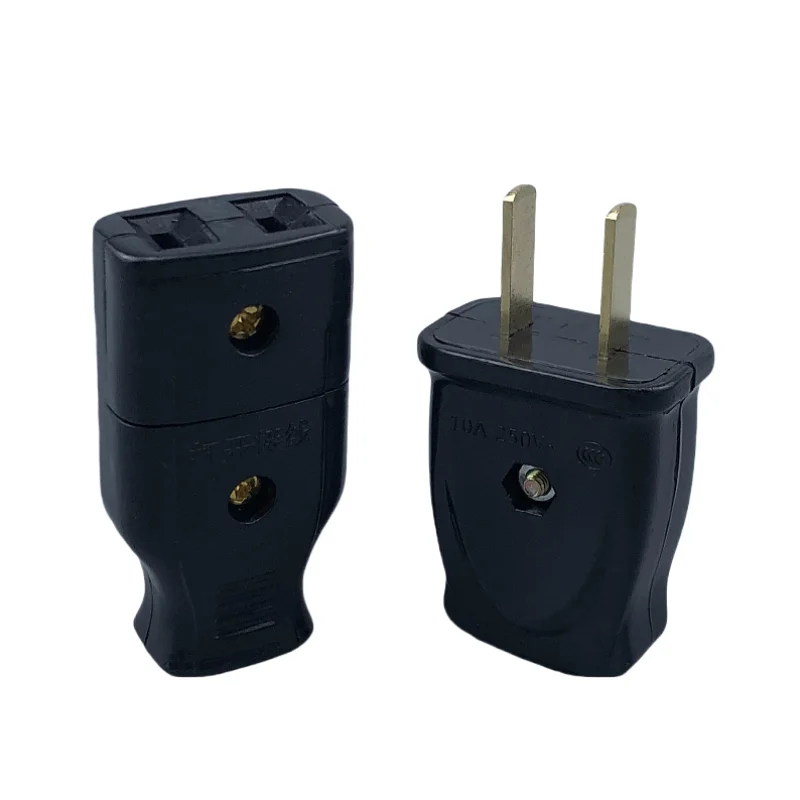 US-American-2-Pin-AC-Electrical-Power-Male-Plug-Female-Socket-Outlet ...
