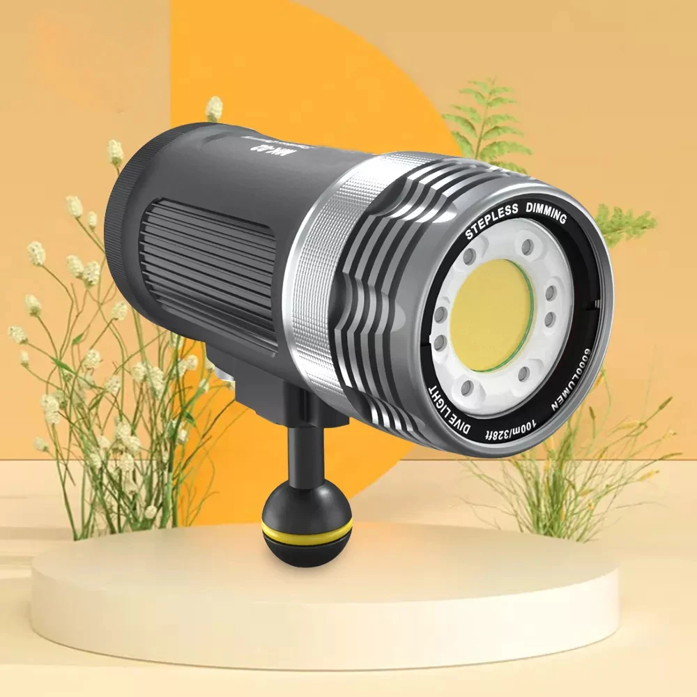 LED-Diving-Flashlight-COB-6000-Lumens-Underwater-Lighting-100m ...