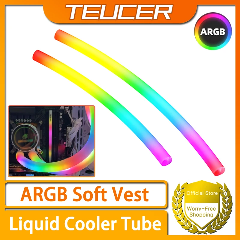 TEUCER ARGB CPU Water Cooled Neon Light Tube For computer AIO 120 240 ...