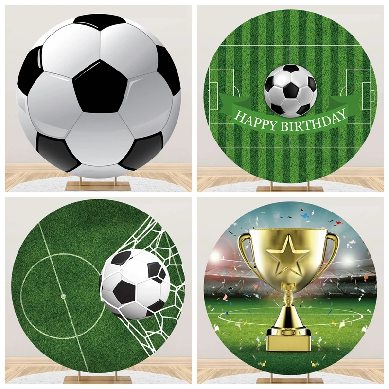 Round-Football-Theme-Photogrpahy-Background-Elastic-Cover-Soccer-Sports ...