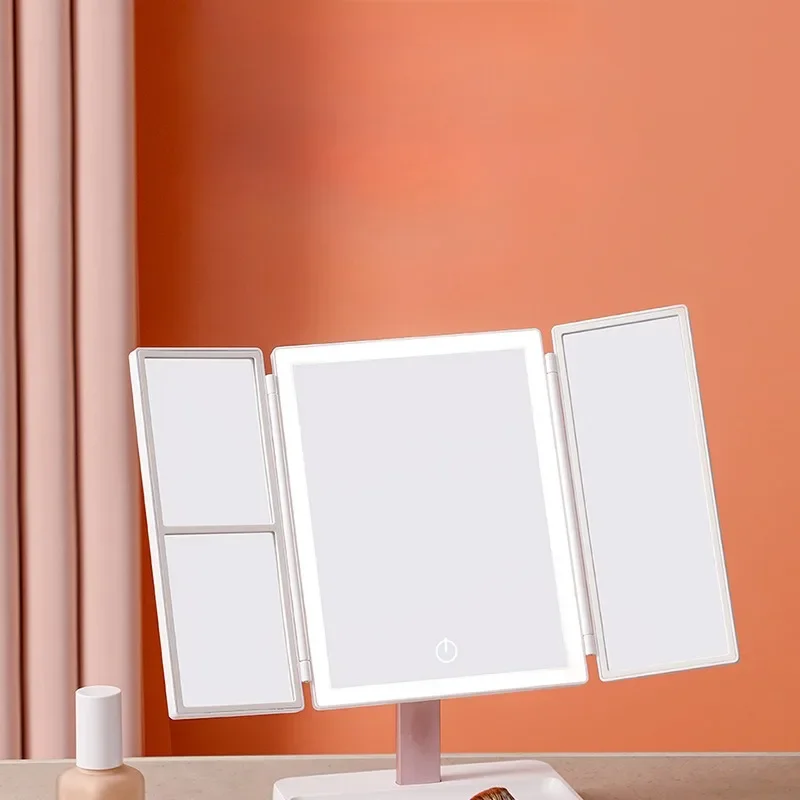 2000mA-360-Rotating-White-Light-3-Folding-Mirror-LED-Makeup-Mirror ...