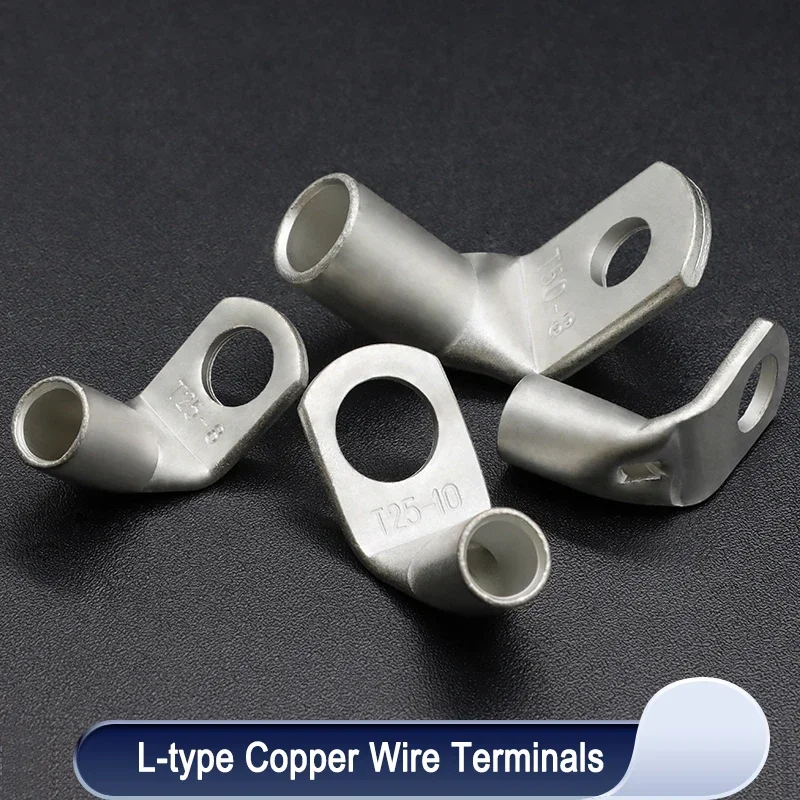 5~200pcs Wire Terminal L-type Right Angle 90 Degree Bend Nose T6/10/16 ...