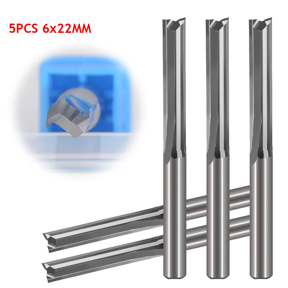 5pcs-5mm-6mm-8mm-10mm-Shank-Carbide-Two-Flute-Straight-Slot-Router-Bit ...