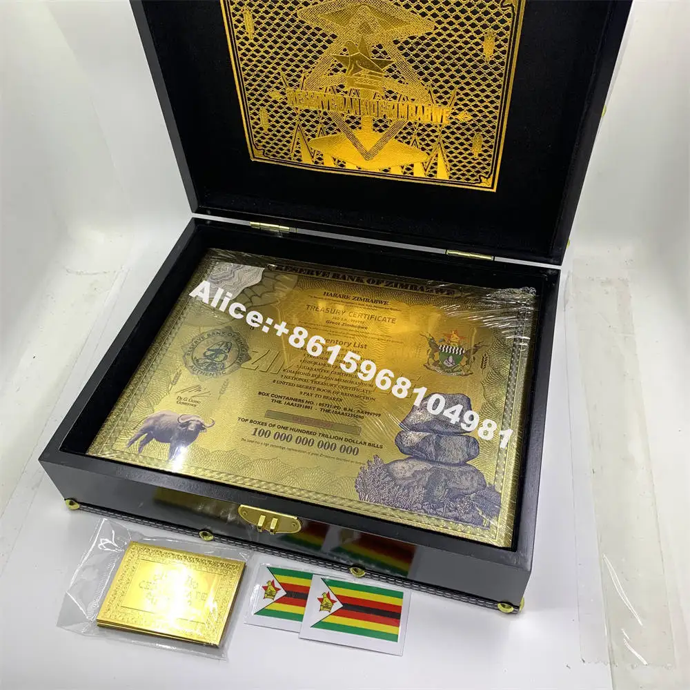100pcs-Great-Zimbabwe-Gold-Banknotes-One-Hundred-Trillion-Dollar-Bills ...