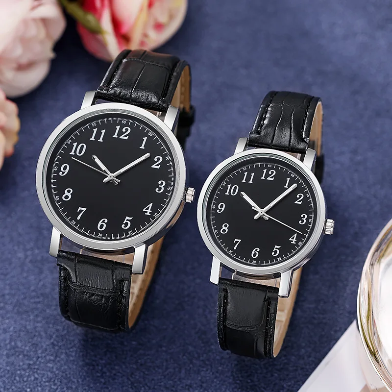 Trendy Pu Leather Wrist Watch Men Woman Couples Watches Clock Quartz ...