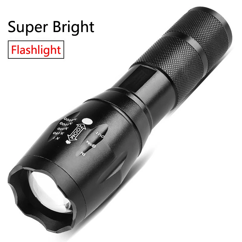 Powerful T6 LED Flashlight Super Bright Aluminum Alloy Portable Torch ...