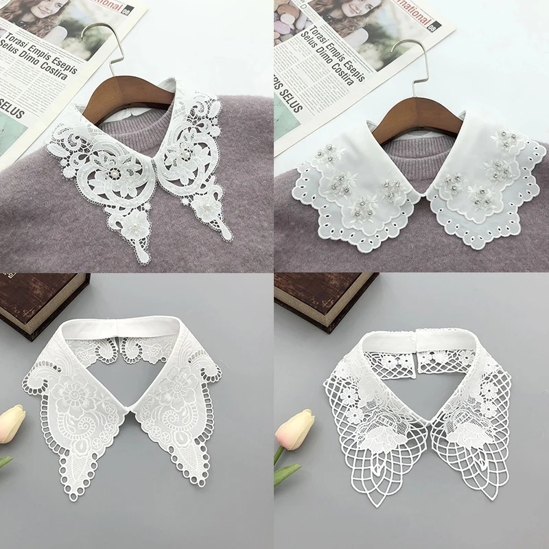 Fashion-Beads-Shirt-Fake-Collar-for-Women-Detachable-Collars-Lapel ...