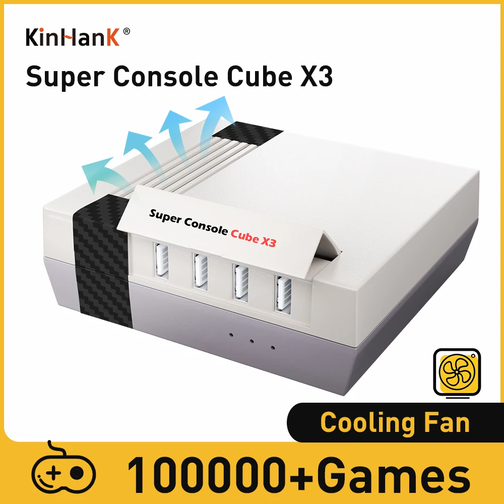 KINHANK Super Console Cube X3 Retro Game Console 100000 Games Support PSP/PS1/DC/N64/SS/MAME 8K ...