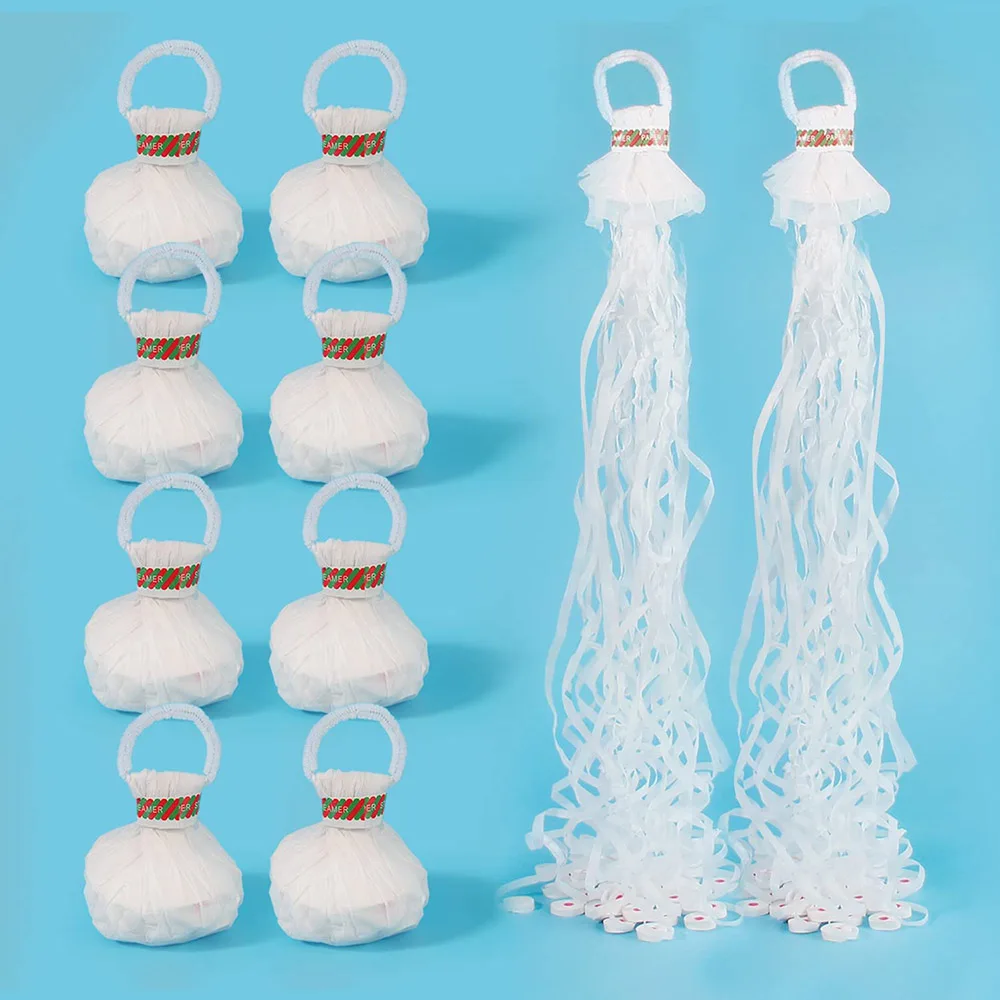 Paquete de 10 serpentinas blancas, adornos de boda, galletas de papel ...